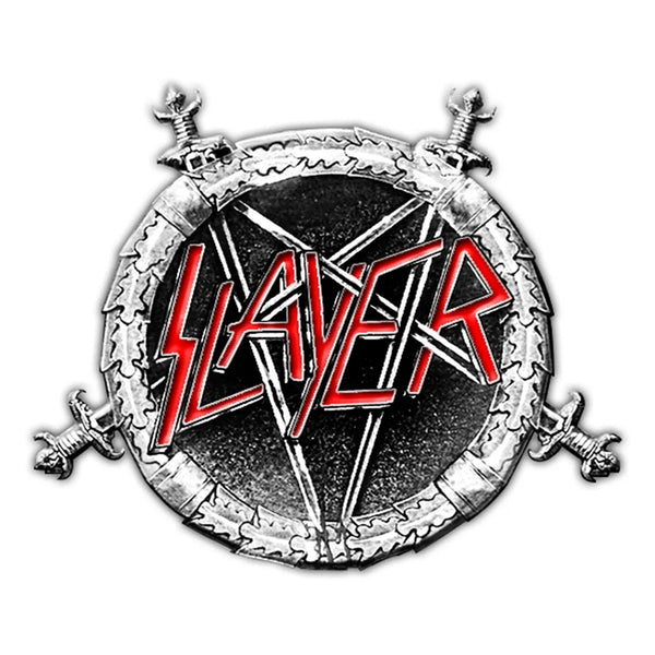 Official SLAYER cast metal badge – CultNeverDies